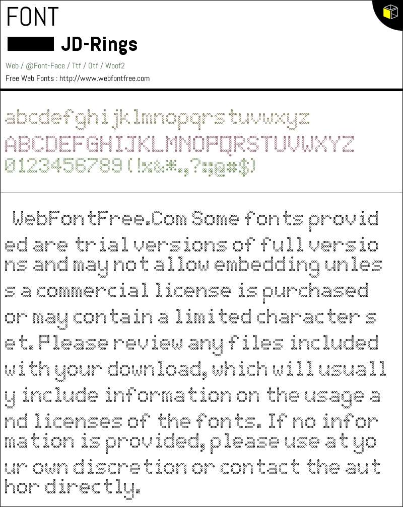 JD Rings Regular Fonts Downloads - WebFontFree.Com