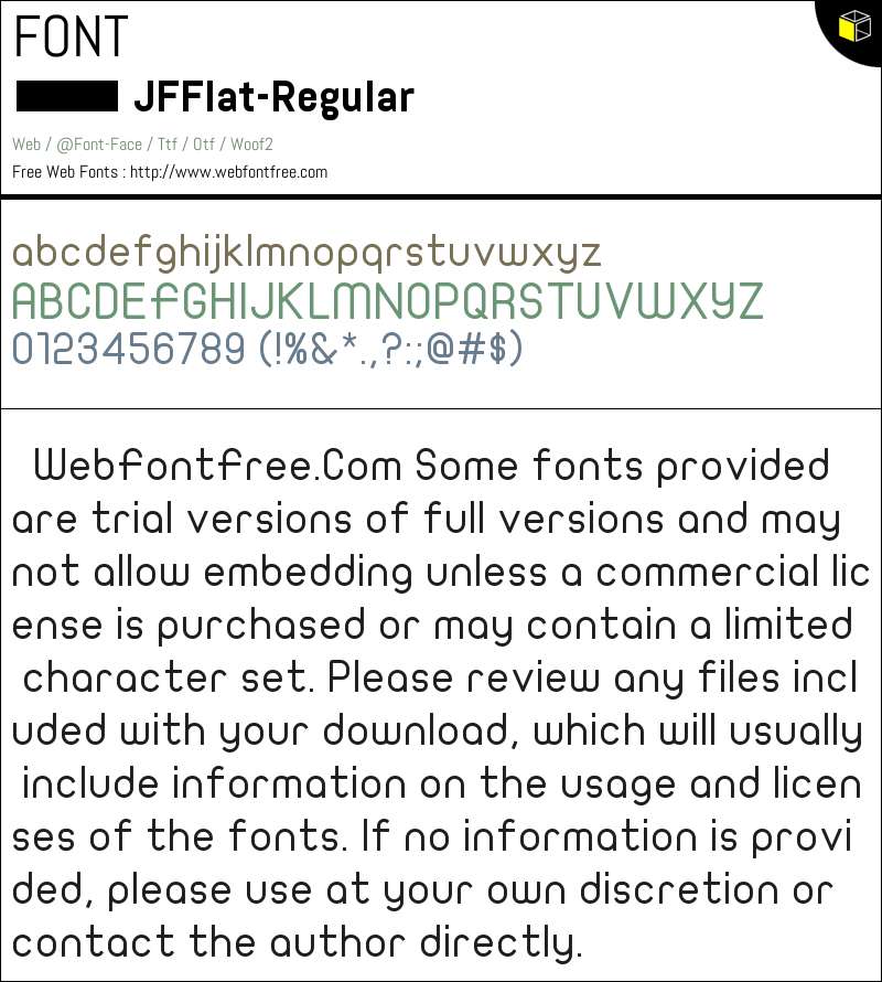 JF Flat Regular Fonts Downloads - WebFontFree.Com