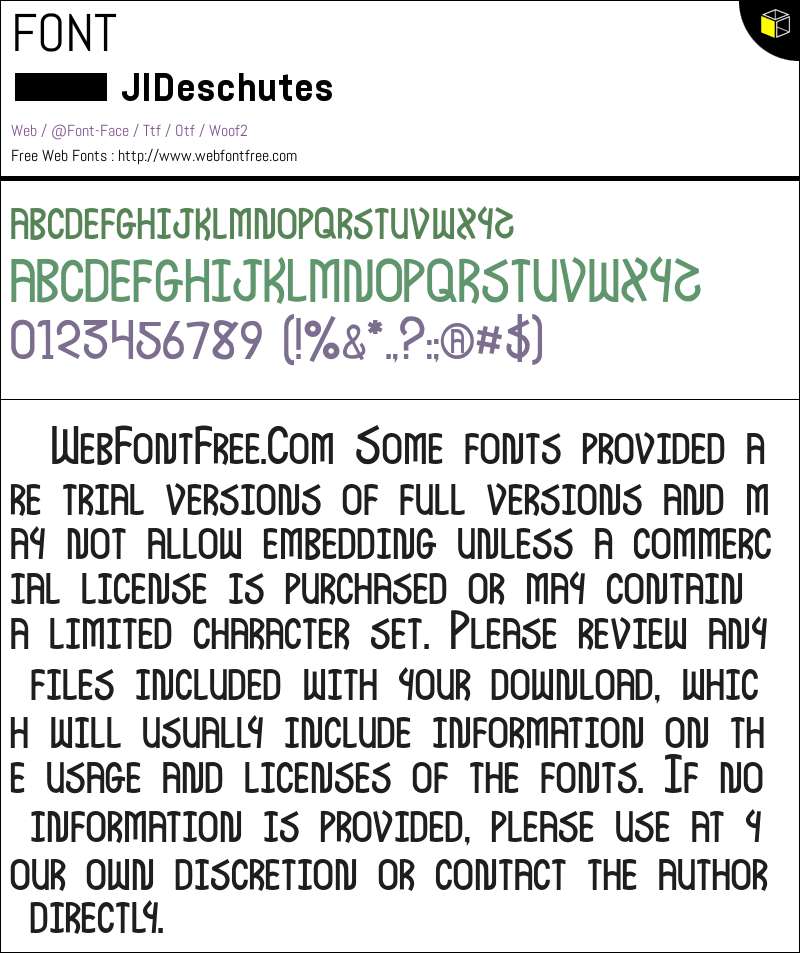 JI Deschutes Fonts Downloads - WebFontFree.Com