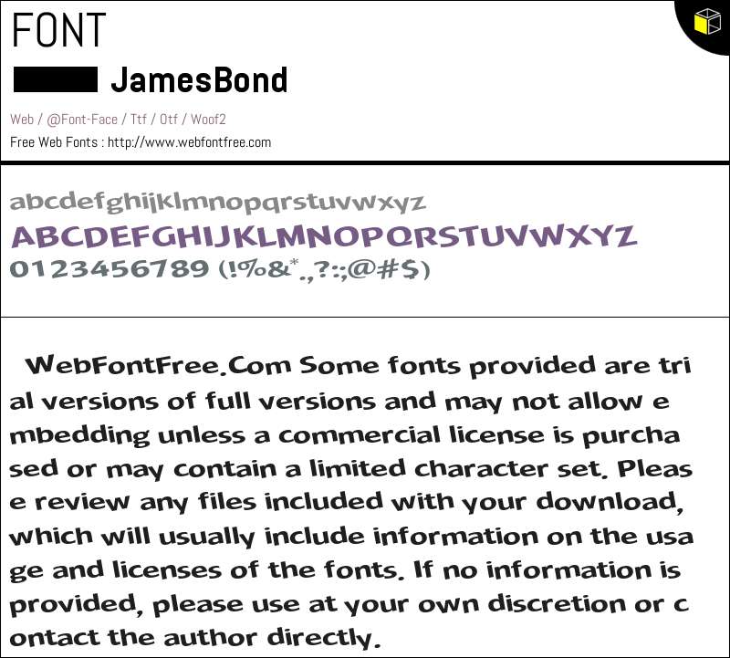 JamesBond Fonts Downloads - WebFontFree.Com