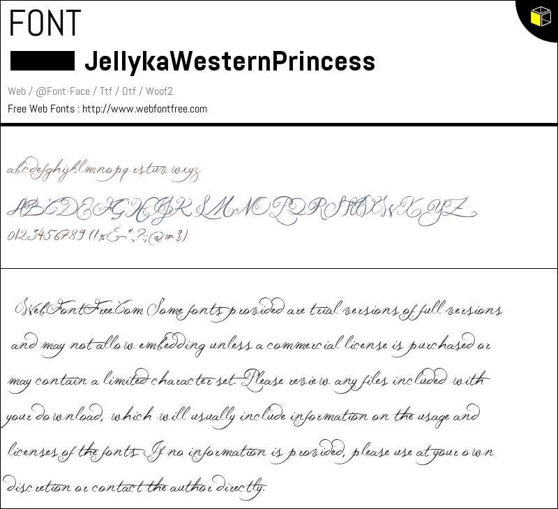Jellyka Western Princess Fonts Downloads - WebFontFree.Com