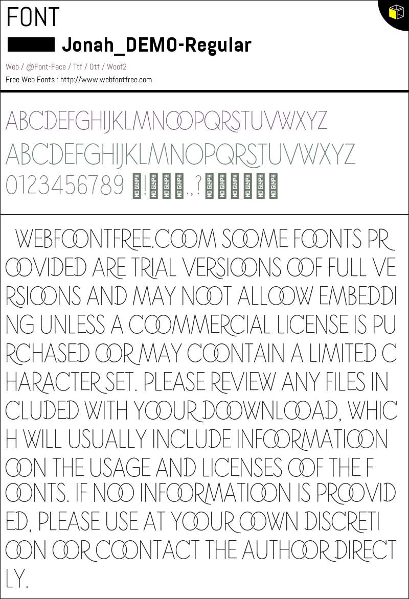 Jonah_DEMO Fonts Downloads - WebFontFree.Com