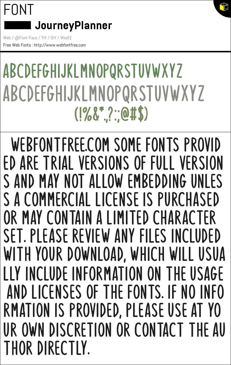 Journey Planner Fonts Downloads - WebFontFree.Com