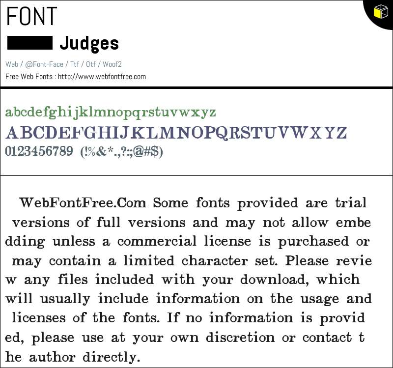 Judges Fonts Downloads - WebFontFree.Com
