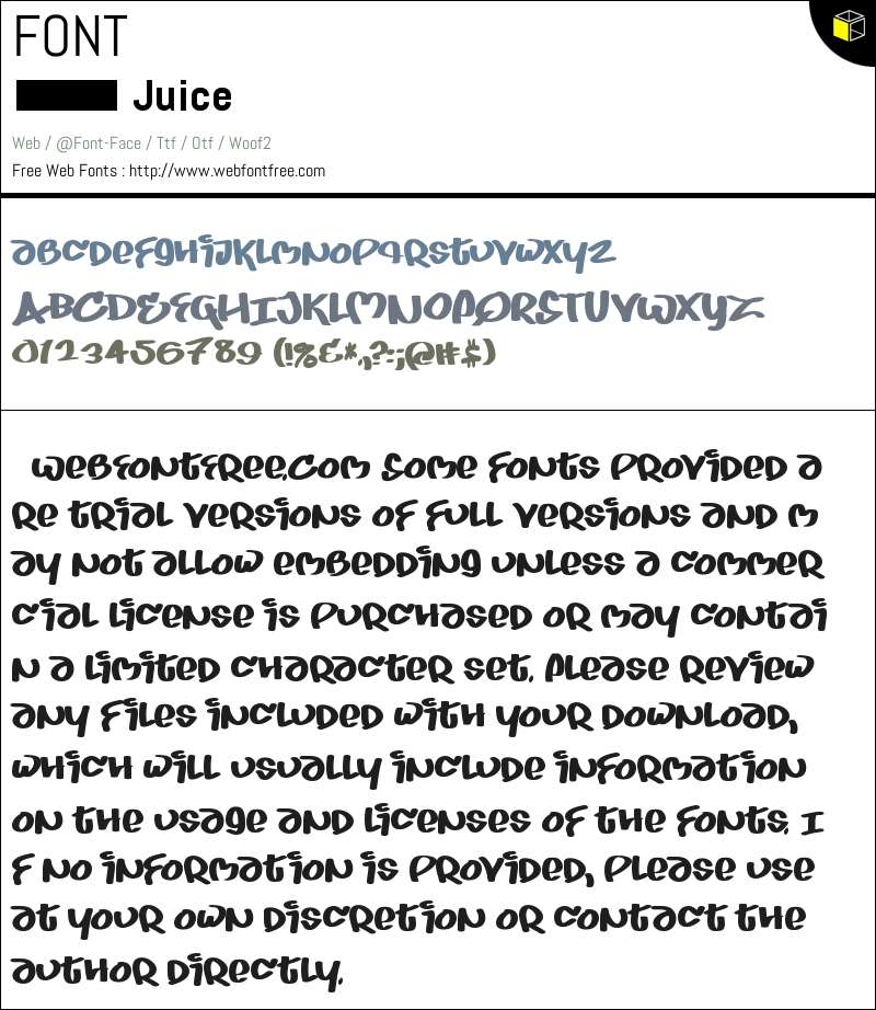 Juice Fonts Downloads - WebFontFree.Com