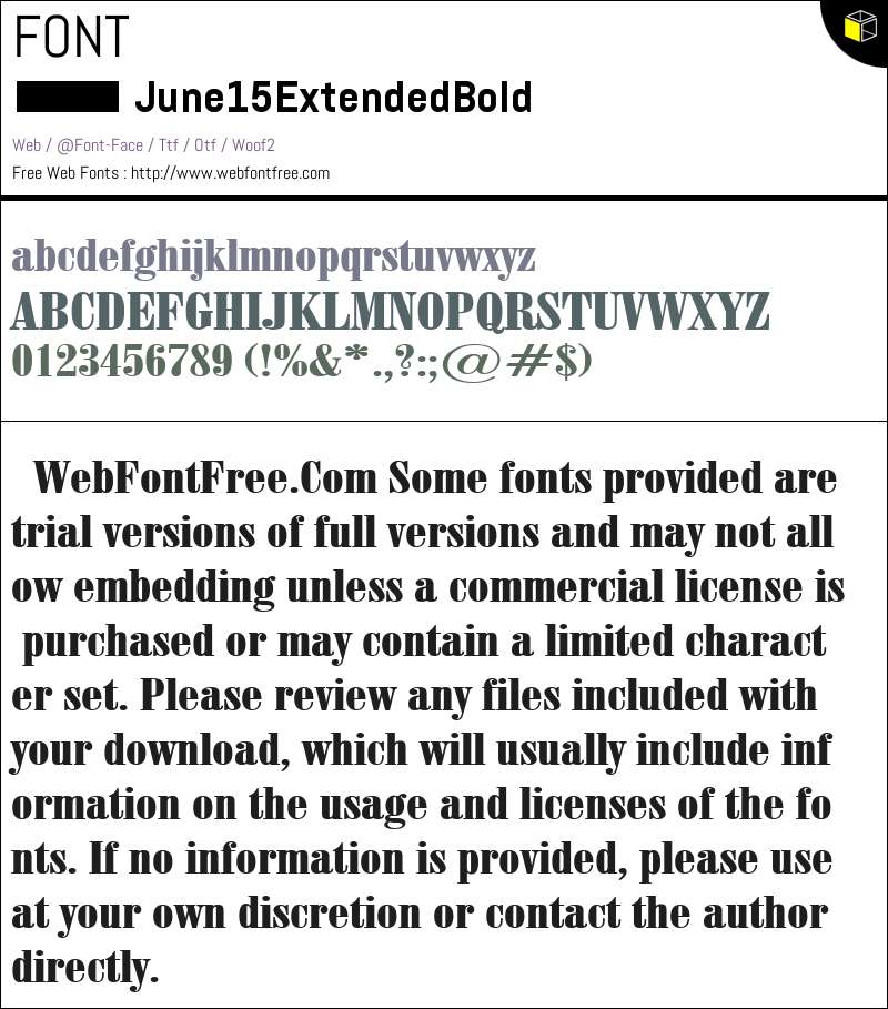 June 15 Extended Bold Fonts Downloads - WebFontFree.Com