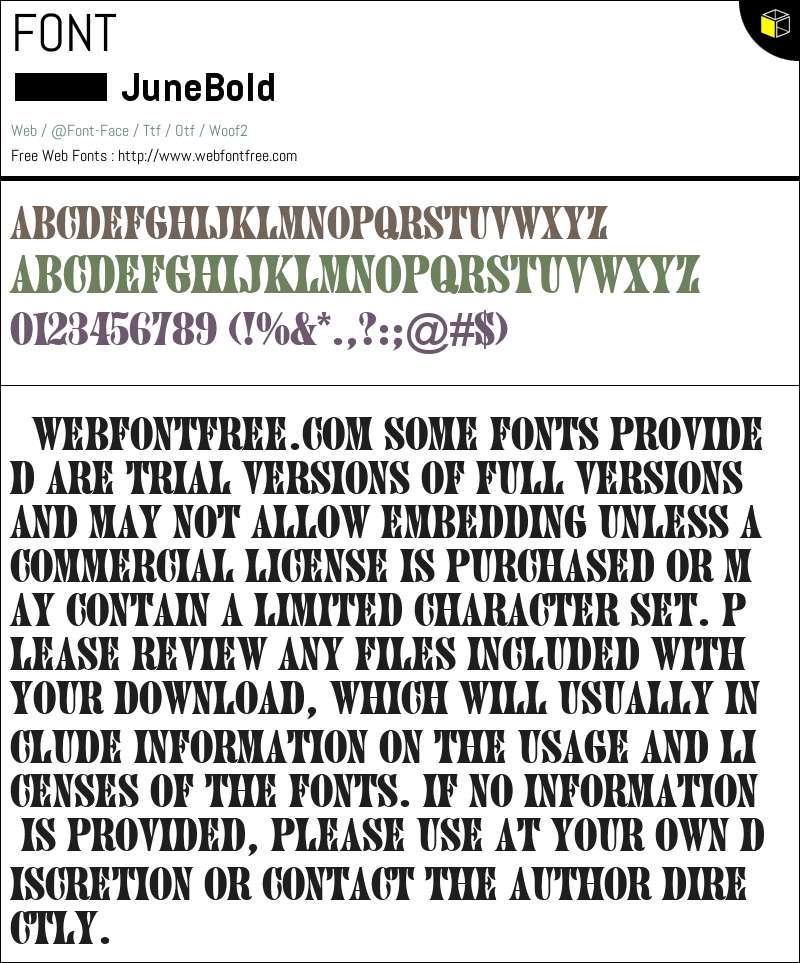 June Bold Fonts Downloads - WebFontFree.Com