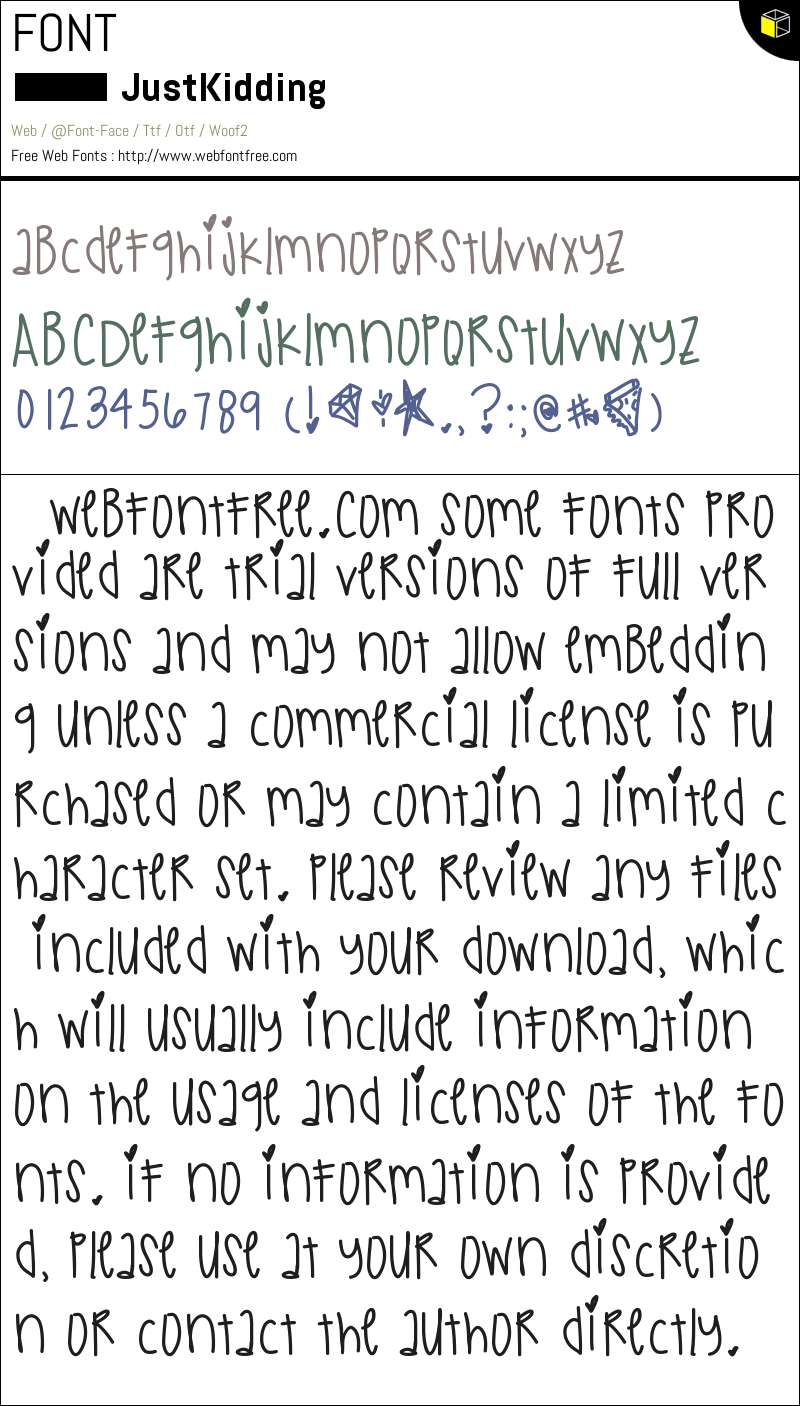 JustKidding 字体 下载 - WebFontFree.Com
