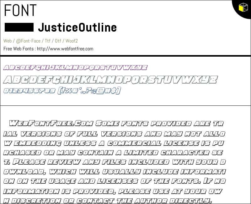 Justice Outline Fonts Downloads - WebFontFree.Com