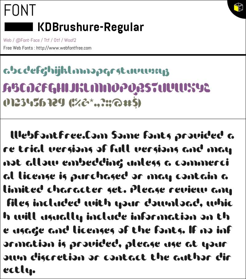 KD Brushure W05 Regular Fonts Downloads - WebFontFree.Com