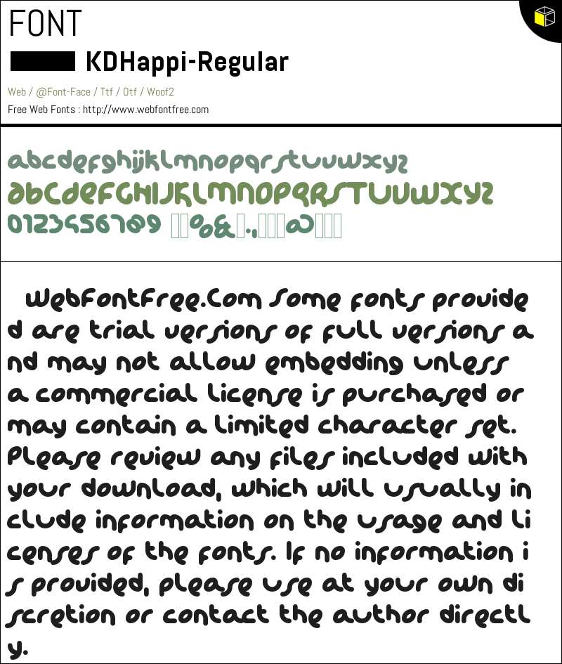 KD Happi Regular Fonts Downloads - WebFontFree.Com