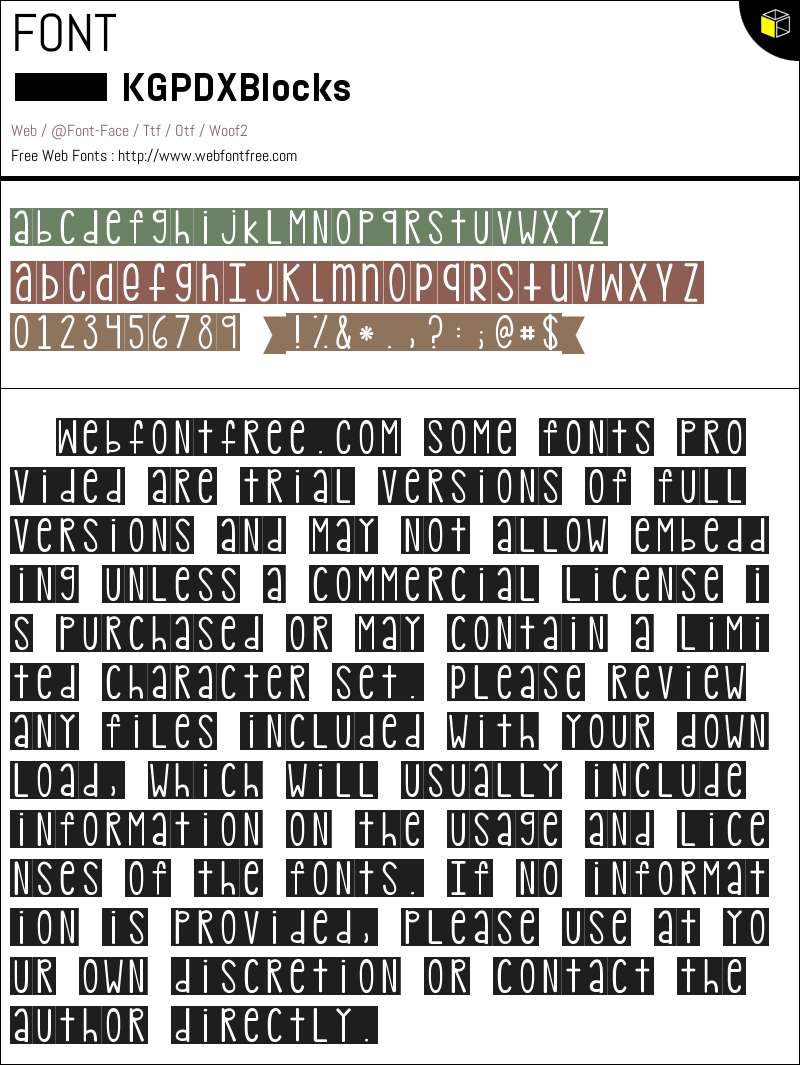 KG PDX Blocks Fonts Downloads - WebFontFree.Com