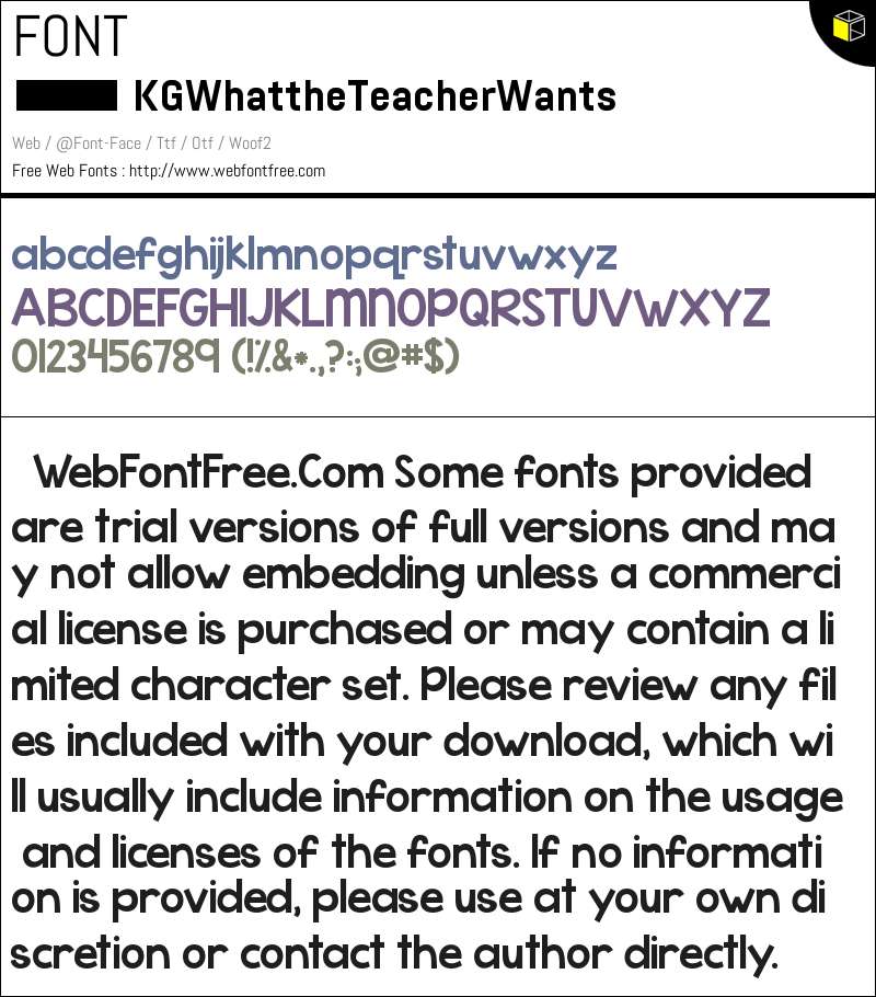 KG What the Teacher Wants Fonts Downloads - WebFontFree.Com