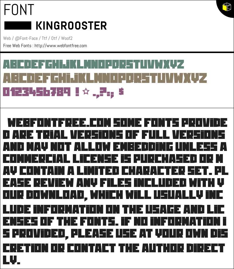 KING&ROOSTER Fonts Downloads - WebFontFree.Com