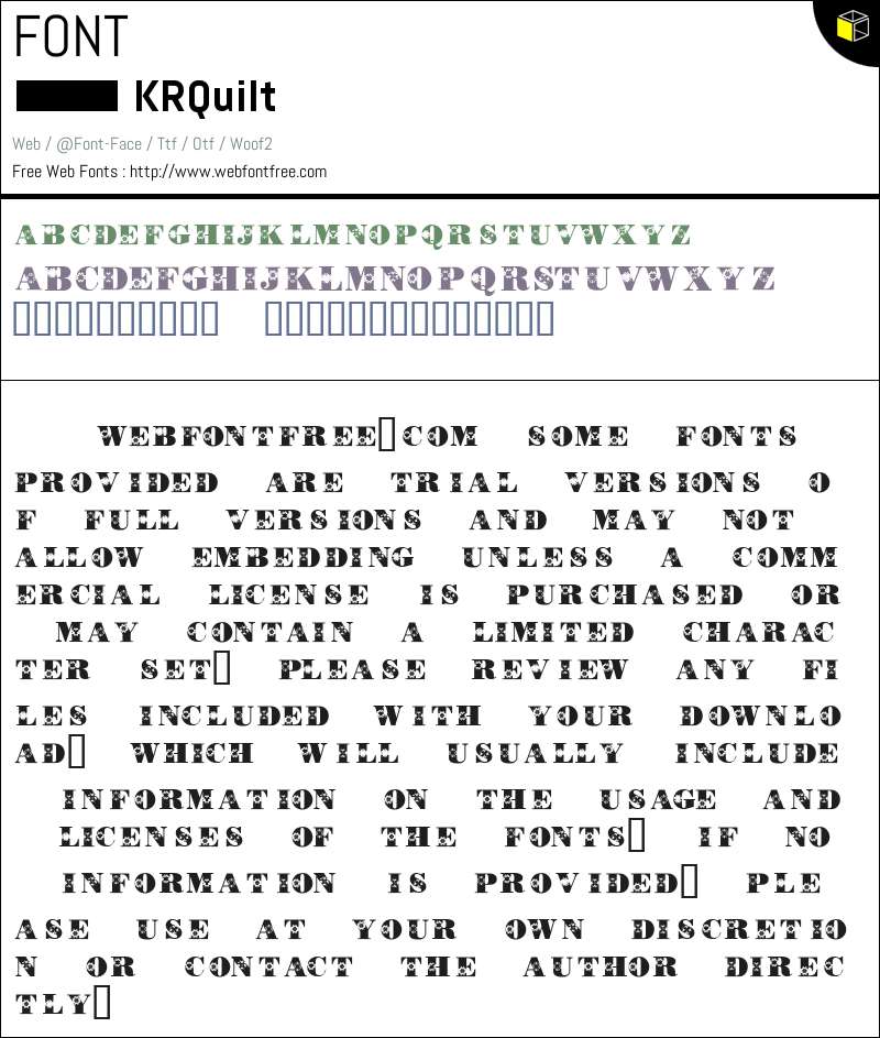KR Quilt Fonts Downloads - WebFontFree.Com