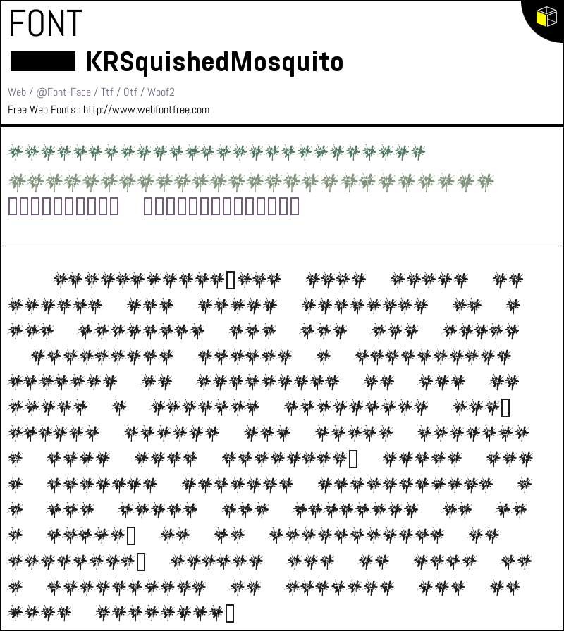 KR Squished Mosquito Fonts Downloads - WebFontFree.Com