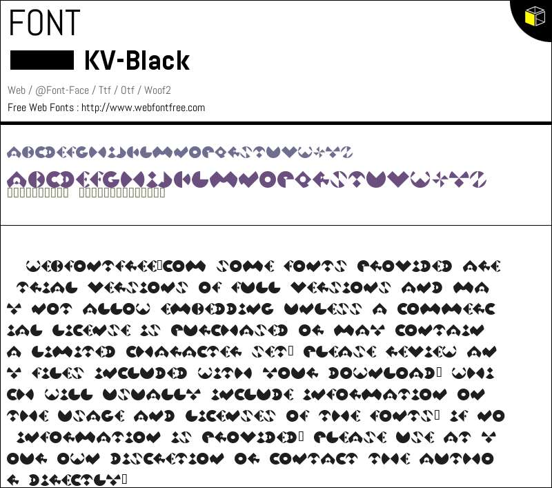 KV Black Fonts Downloads - WebFontFree.Com