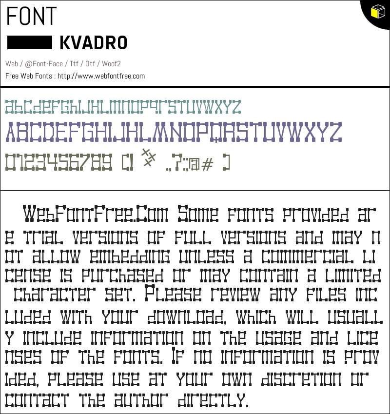 KVADRO Fuentes Descargar - WebFontFree.Com