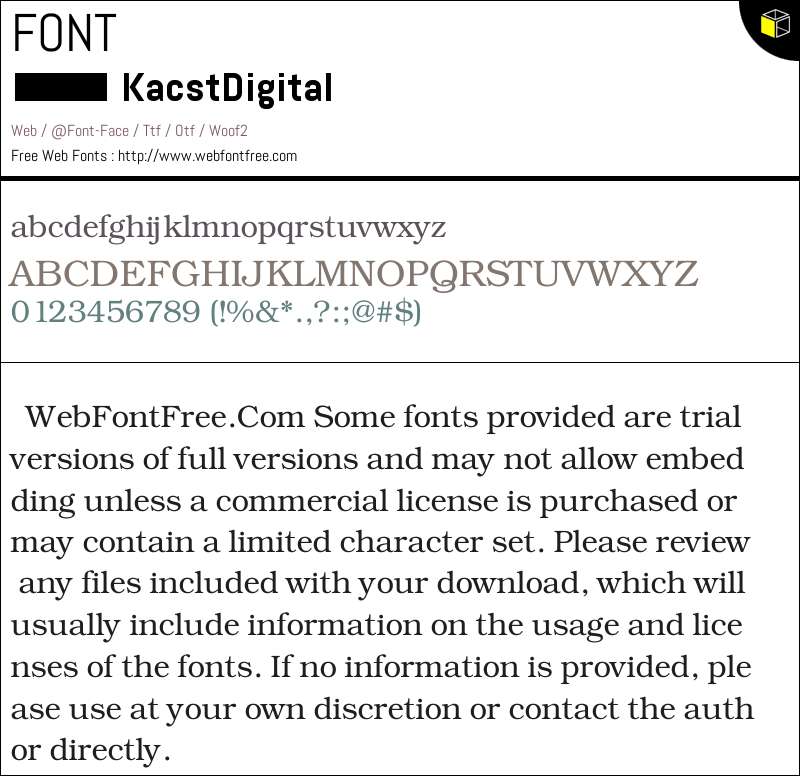 KacstDigital Fonts Downloads - WebFontFree.Com
