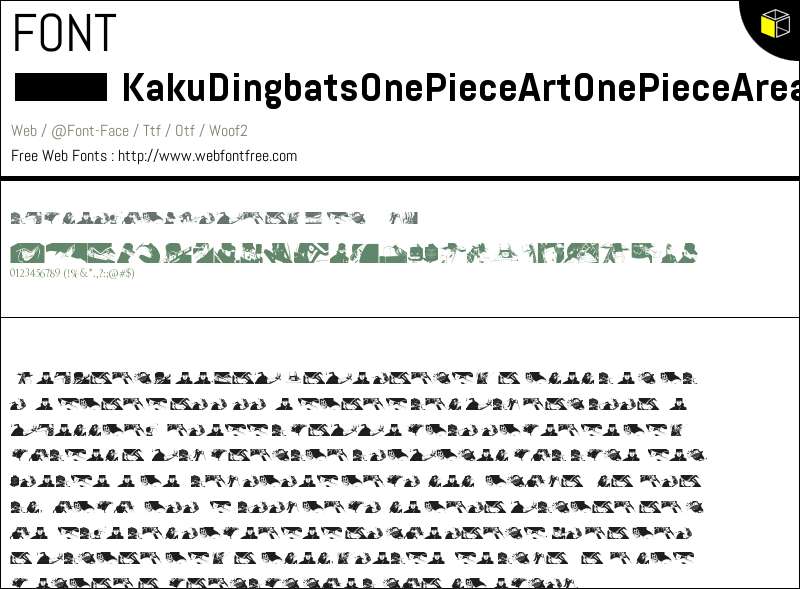Kaku Dingbats One Piece Art One Piece Area Fonts Downloads ...
