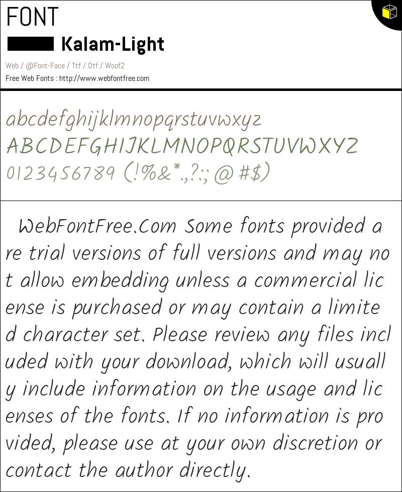 Kalam Light Fonts Downloads - WebFontFree.Com