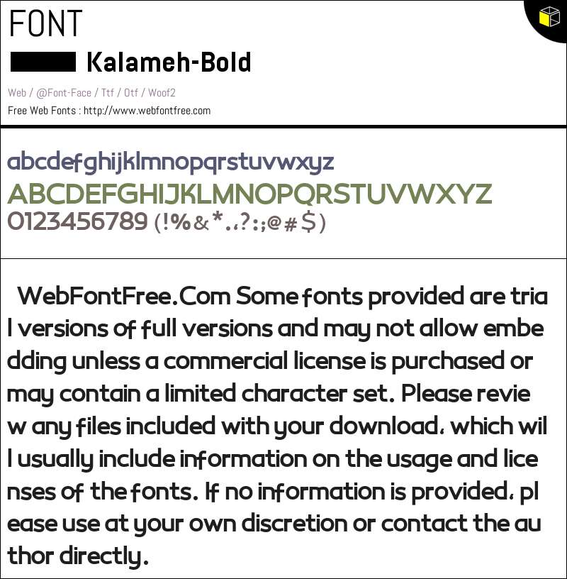Kalameh Bold Fonts Downloads - WebFontFree.Com