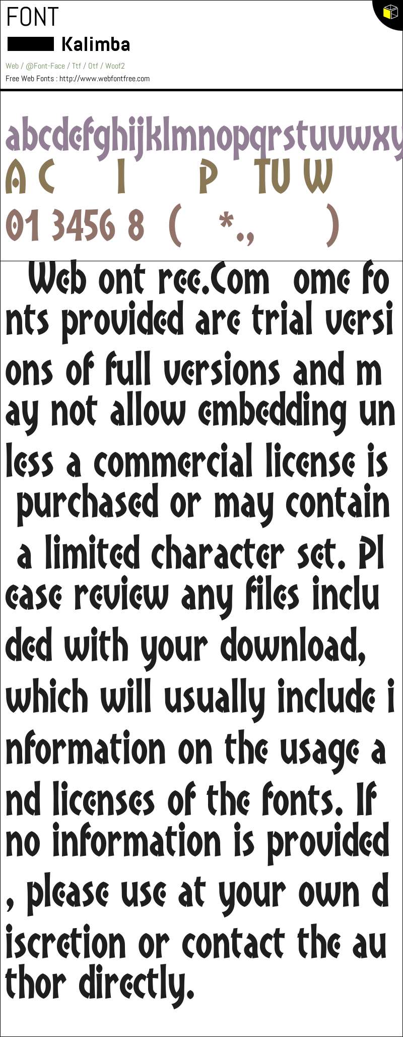 Kalimba Fonts Downloads - WebFontFree.Com
