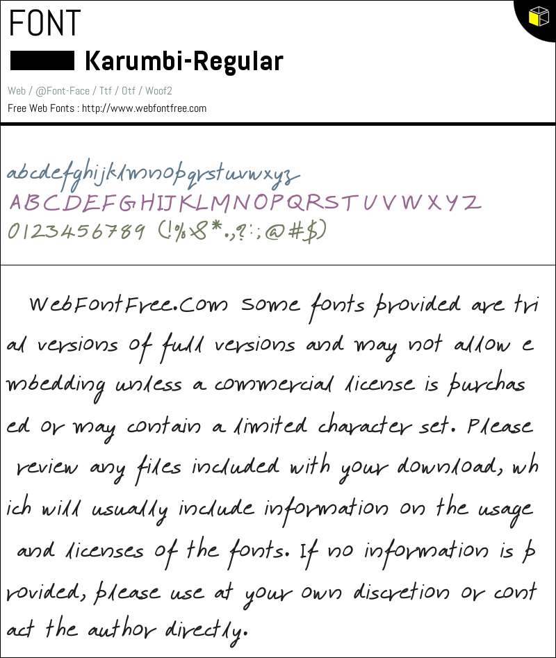Karumbi Regular Fonts Downloads - WebFontFree.Com