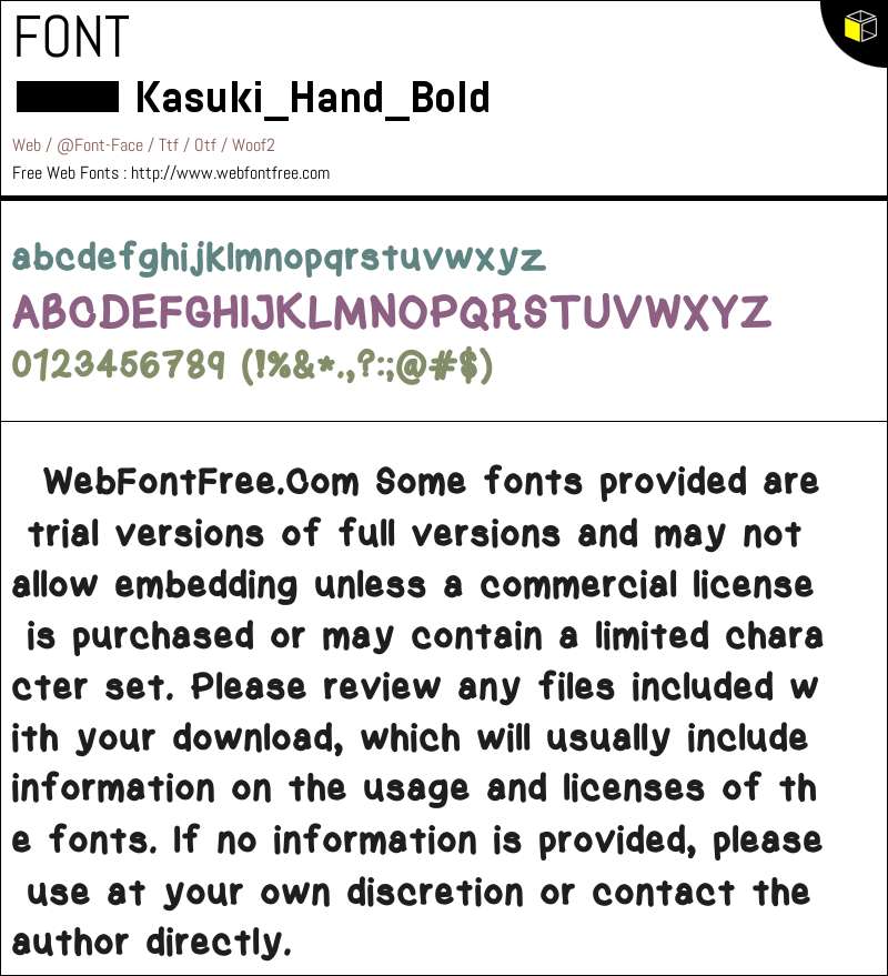 Kasuki Hand Bold Fonts Downloads - WebFontFree.Com