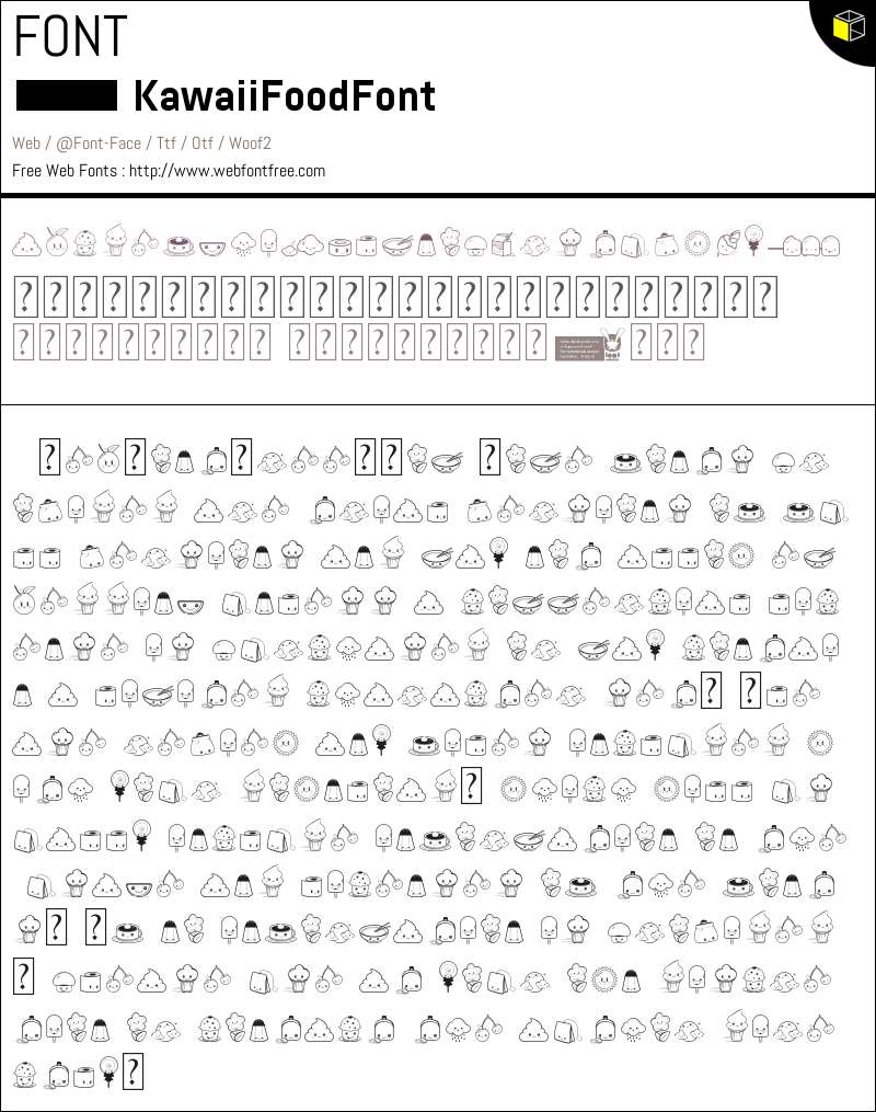 Kawaii Food Font Fonts Downloads - WebFontFree.Com