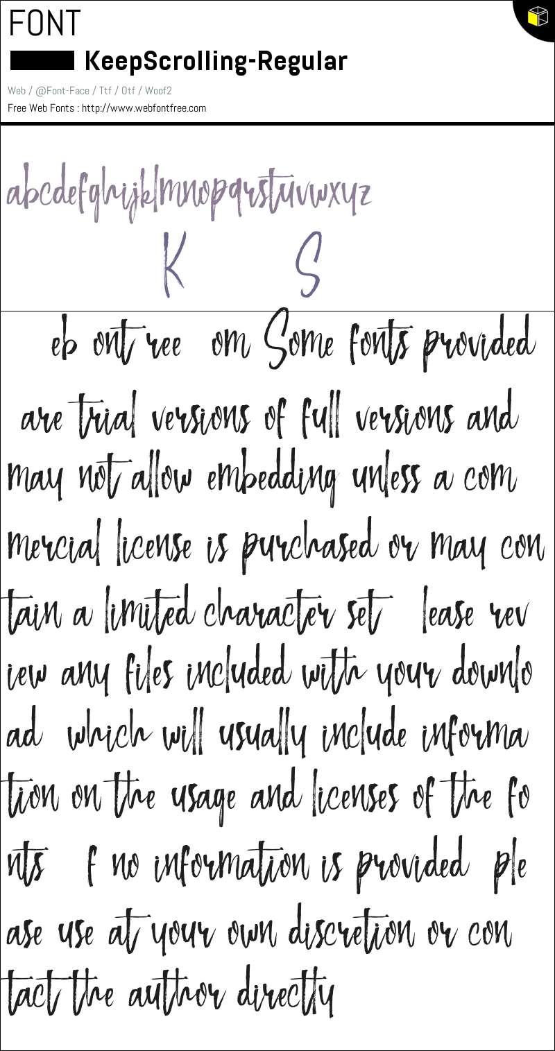 Keep Scrolling Regular Fonts Downloads - WebFontFree.Com