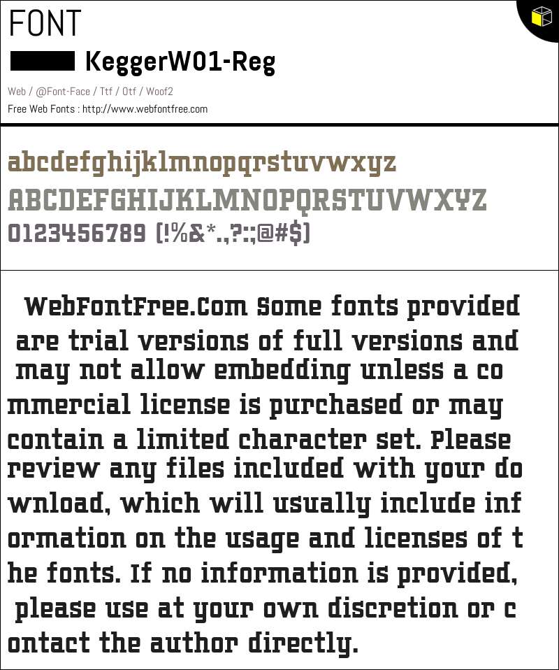 Kegger W01 Reg 字体 下载 - WebFontFree.Com