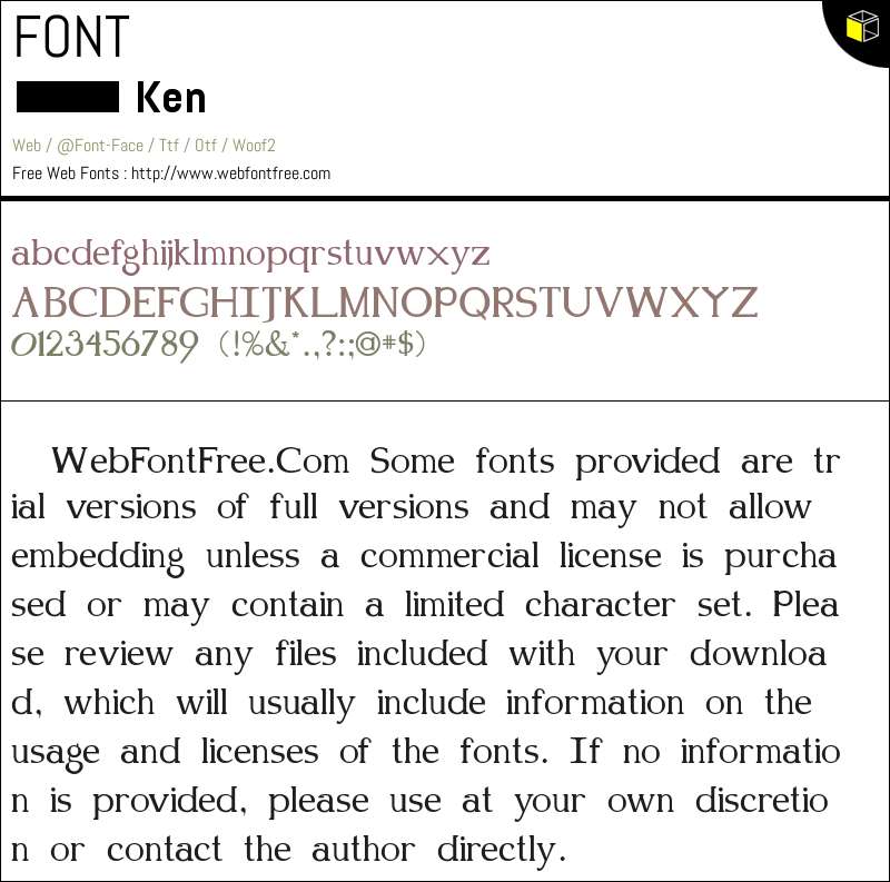 Ken Fonts Downloads - WebFontFree.Com