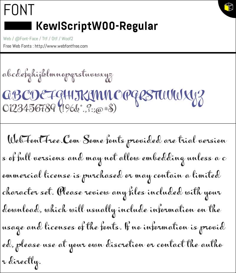 Kewl Script W00 Regular Fonts Downloads - WebFontFree.Com