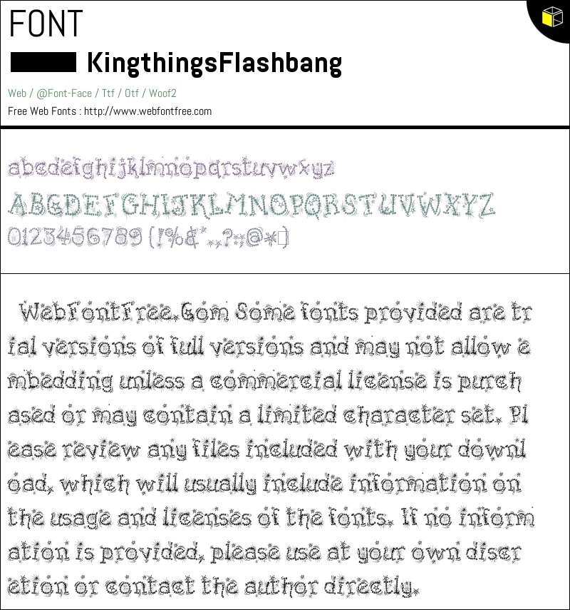 Kingthings Flashbang Fonts Downloads - WebFontFree.Com