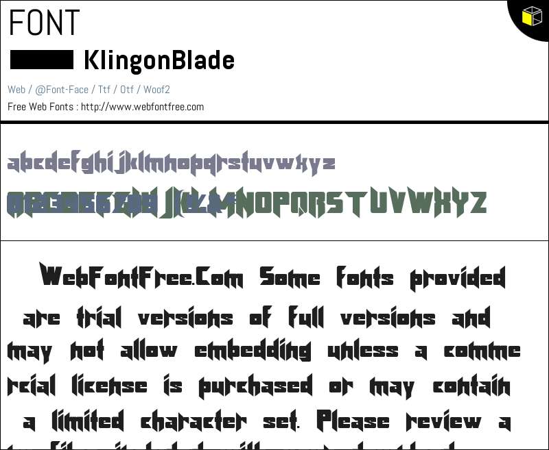 Klingon Regular Fonts Downloads - WebFontFree.Com
