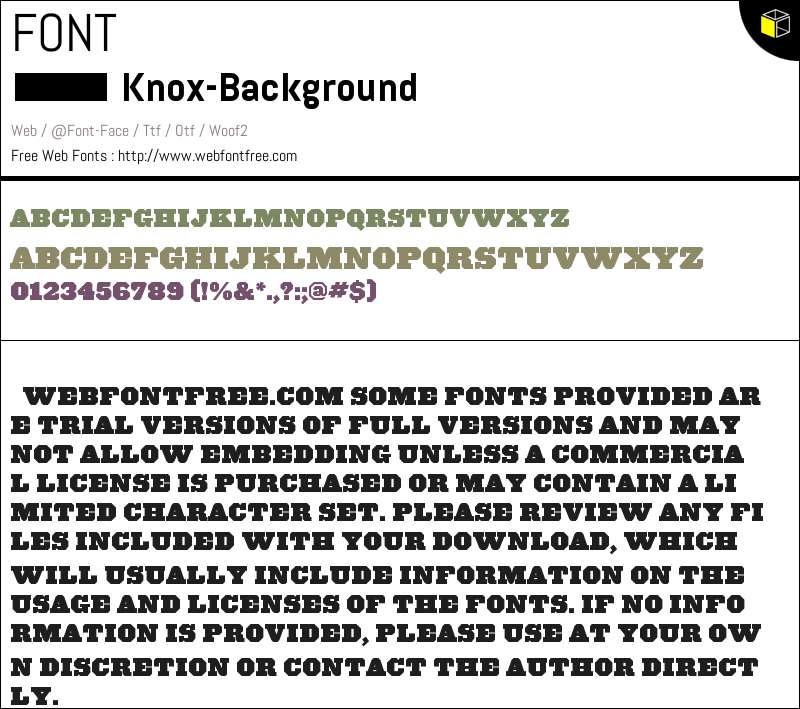Knox-Background Fonts Downloads - WebFontFree.Com