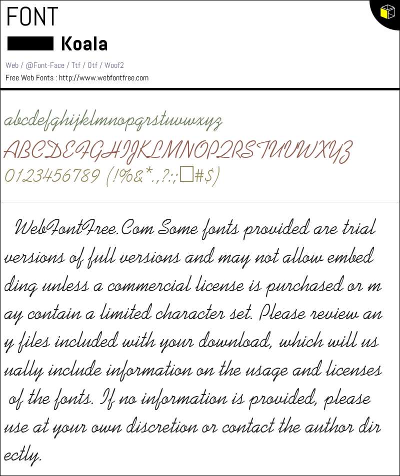 Koala Fonts Downloads - WebFontFree.Com