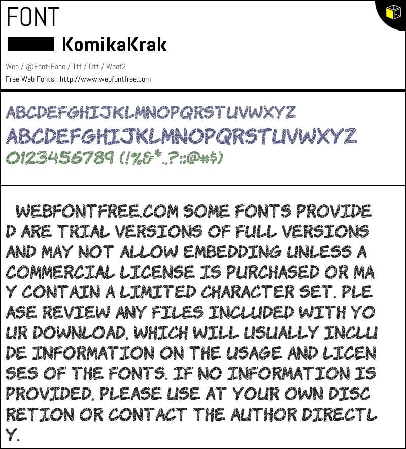 Komika Krak Fonts Downloads - WebFontFree.Com
