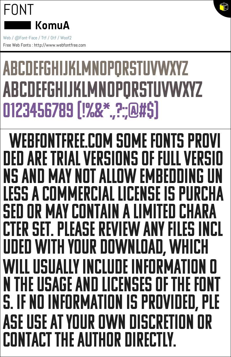 Komu A Fonts Downloads - WebFontFree.Com