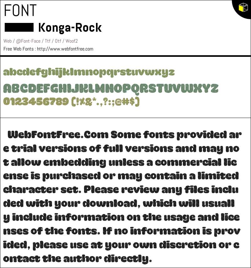 Konga Rock Fonts Downloads - WebFontFree.Com