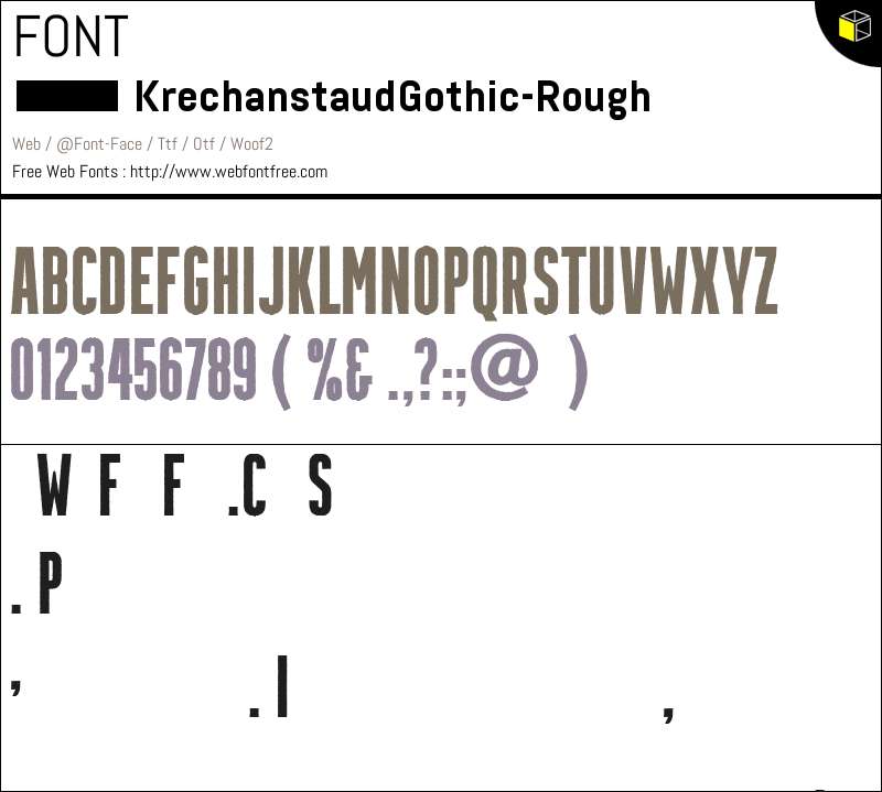 Krechanstaud Gothic Rough Fonts Downloads - WebFontFree.Com