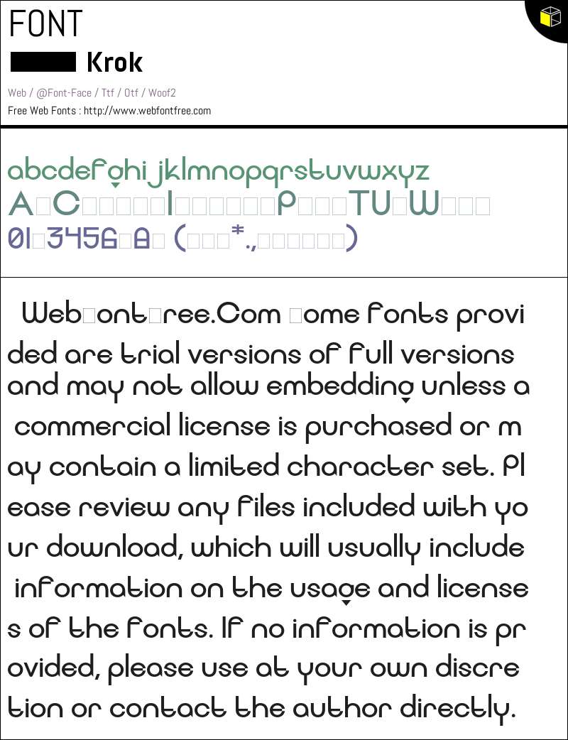 Krok Fonts Downloads - WebFontFree.Com