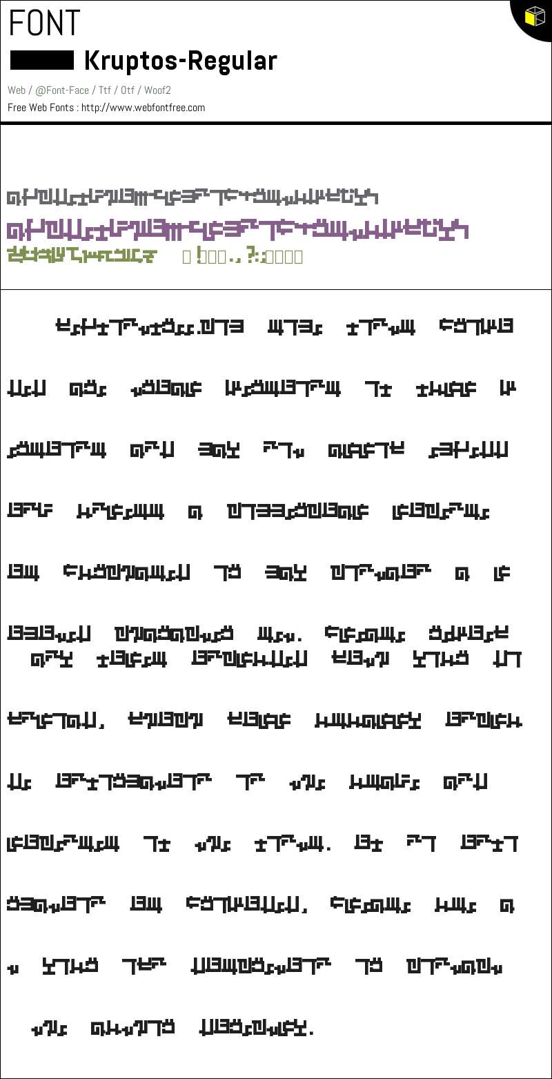 Kruptos Regular Fonts Downloads - WebFontFree.Com