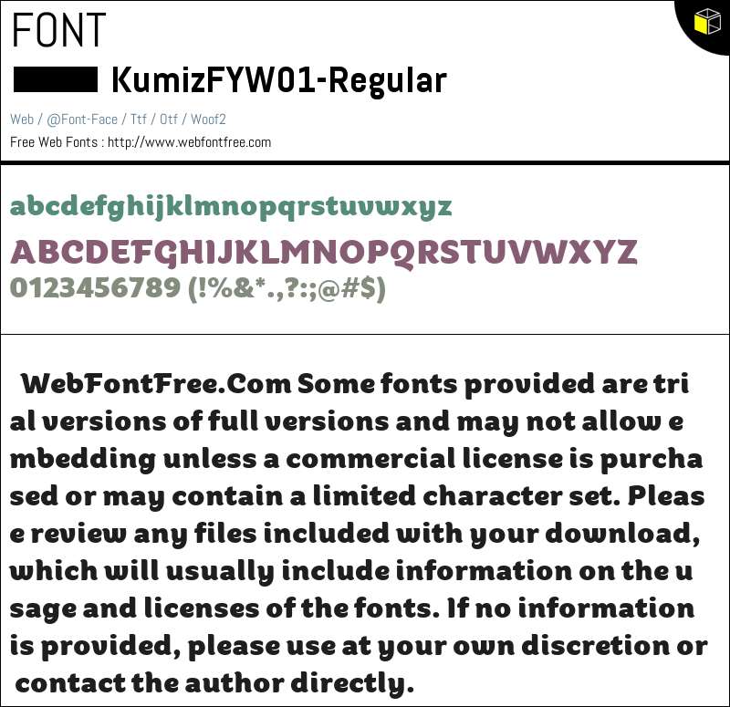 Kumiz FY W01 Regular Fonts Downloads - WebFontFree.Com