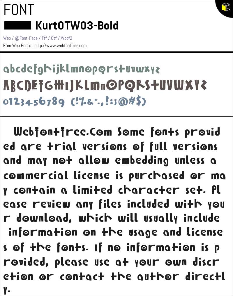 Kurt OT W03 Bold Fonts Downloads - WebFontFree.Com