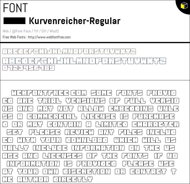 Kurvenreicher-Regular Fonts Downloads - WebFontFree.Com