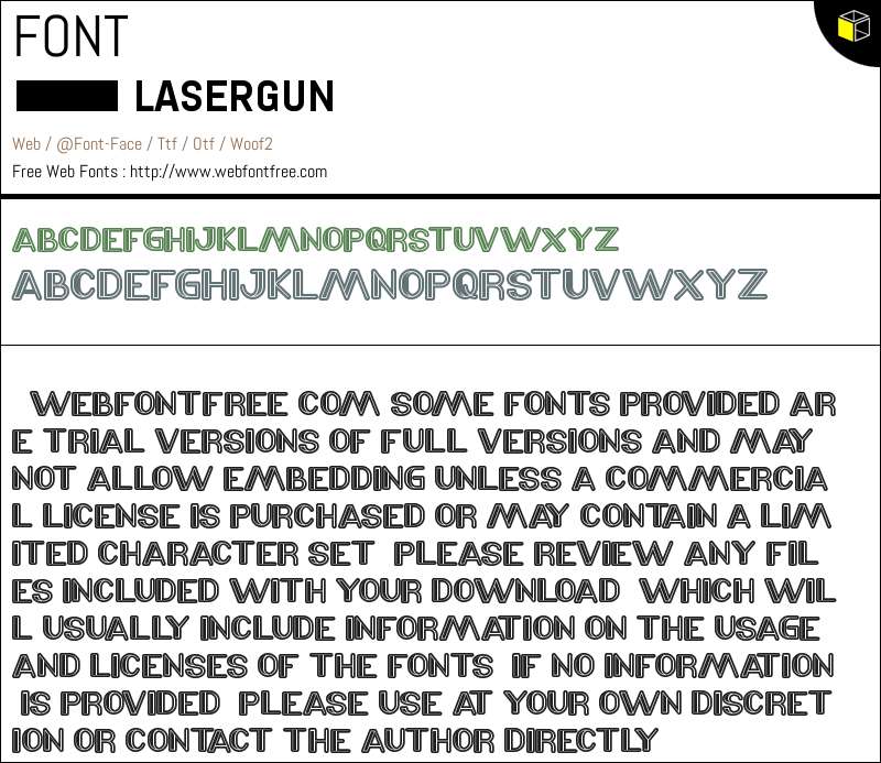 LASER GUN Fonts Downloads - WebFontFree.Com