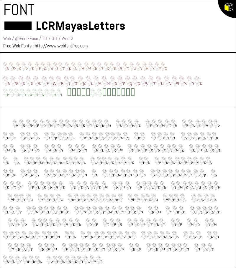 LCR Maya's Letters Fonts Downloads - WebFontFree.Com