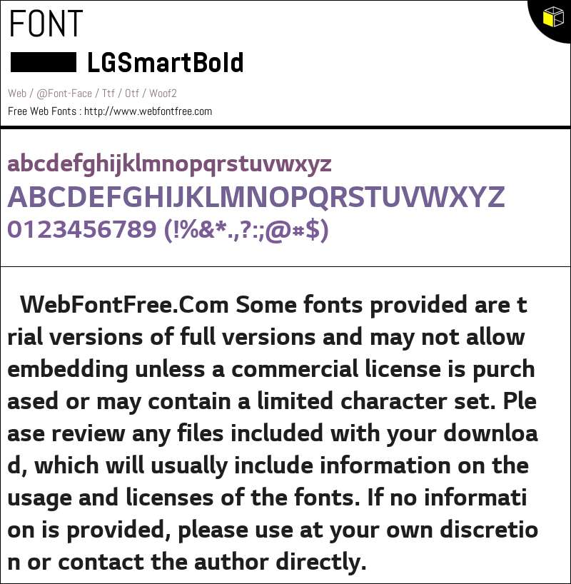 LG Smart Bold Fonts Downloads - WebFontFree.Com
